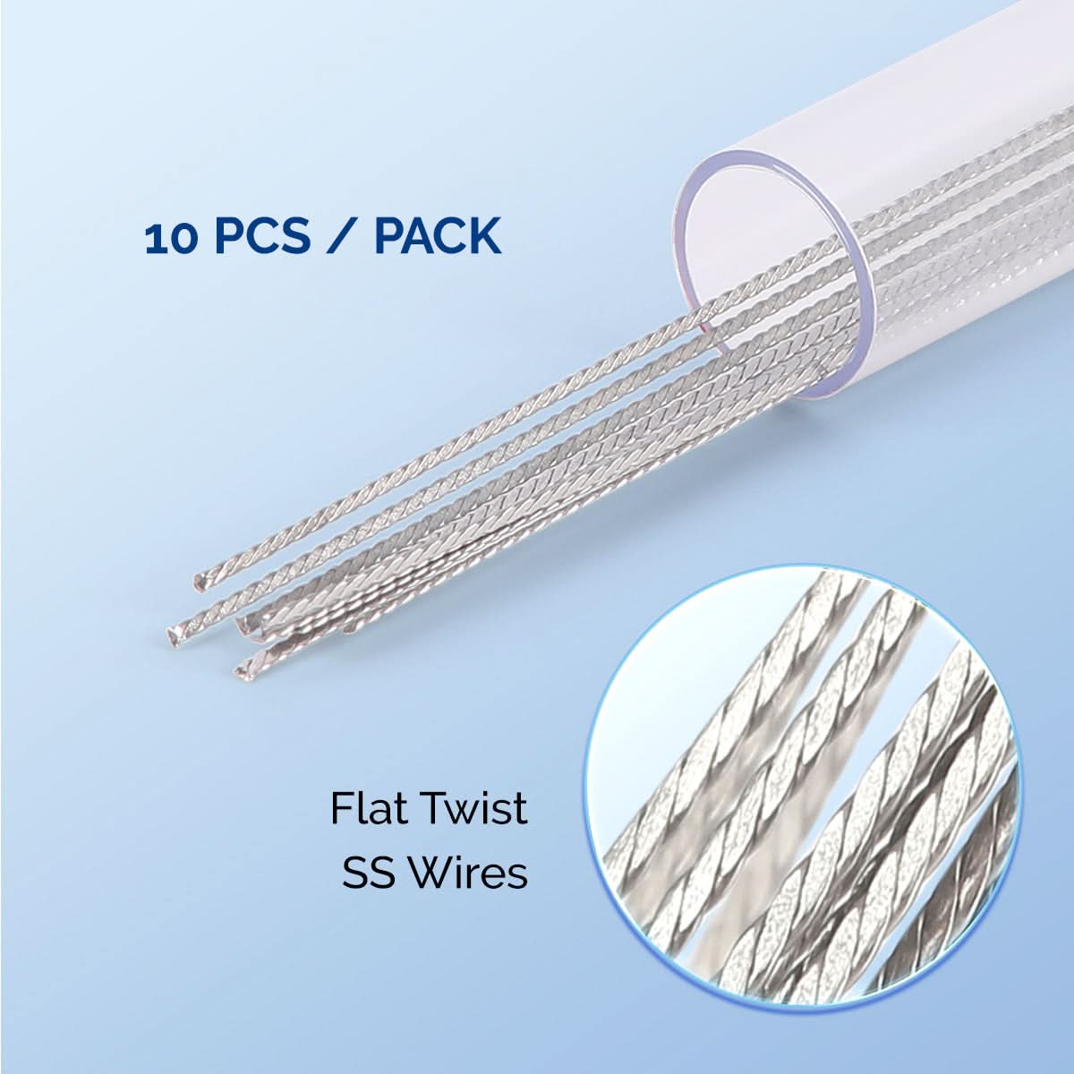 Dental Ortho Lingual Retainer Wire Flat Straight Twist Wires 10pcs/Pac