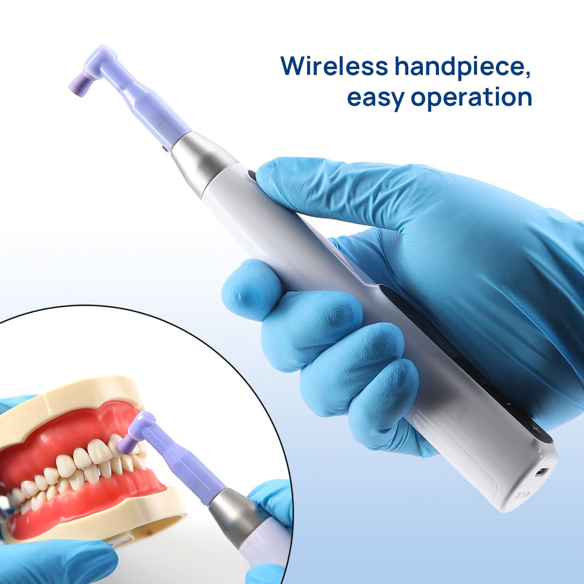 Cordless Hygiene Prophy Handpiece 360° Rotating 6 Speed Settings & 2 P