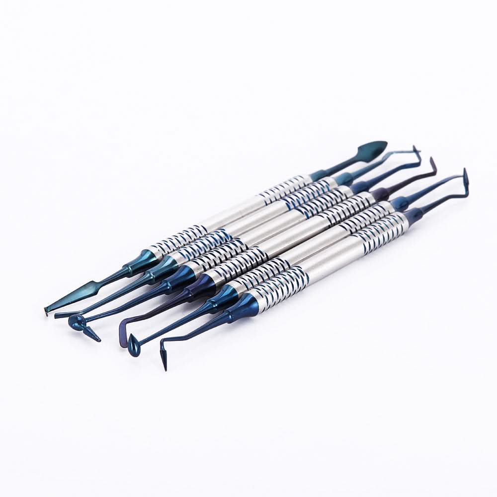 Dental Composite Resin Filling Spatula Tools Blue 6pcs/Kit