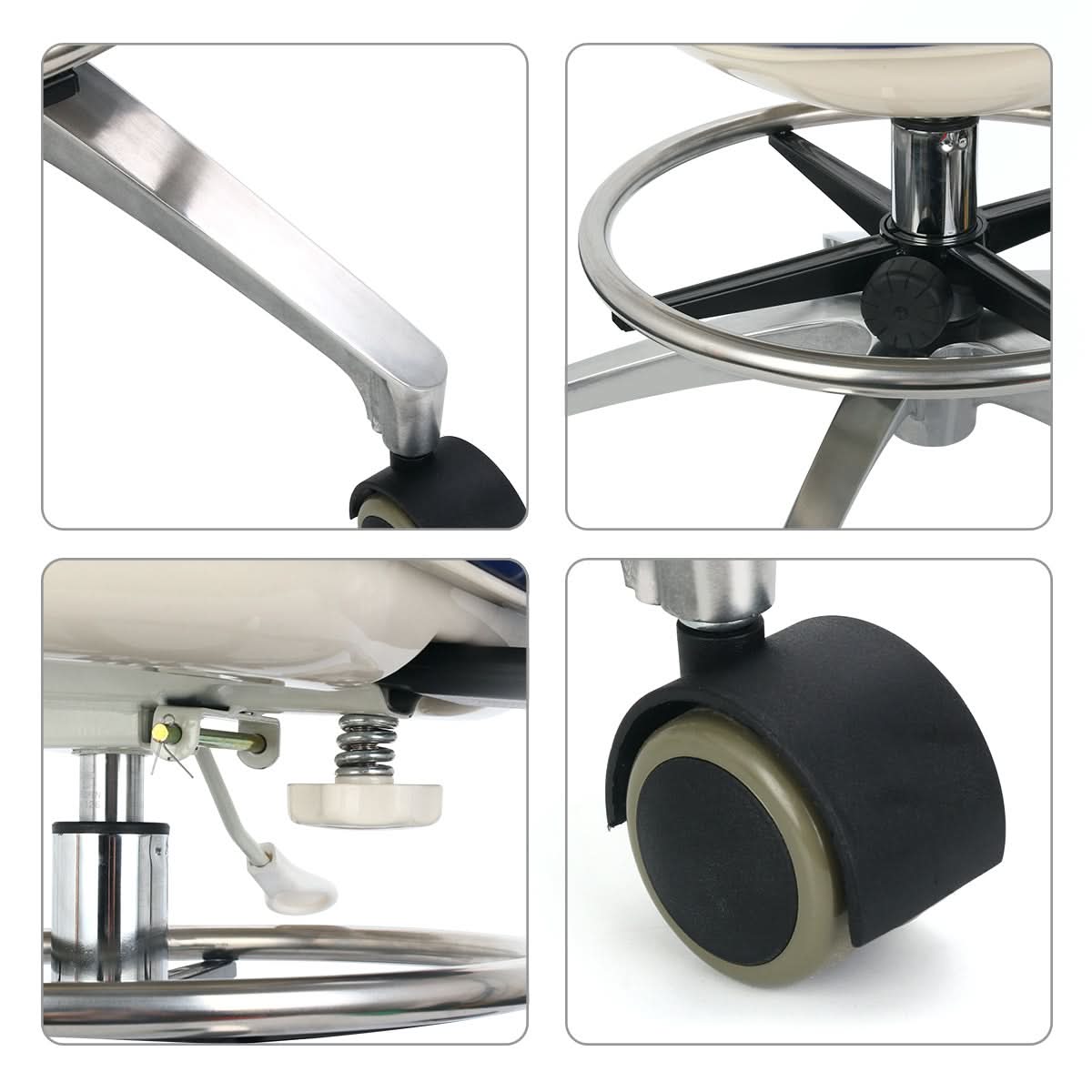 Dental Doctor Stool With Adjustable Seat And Backrest 360-Degree Rotat ...